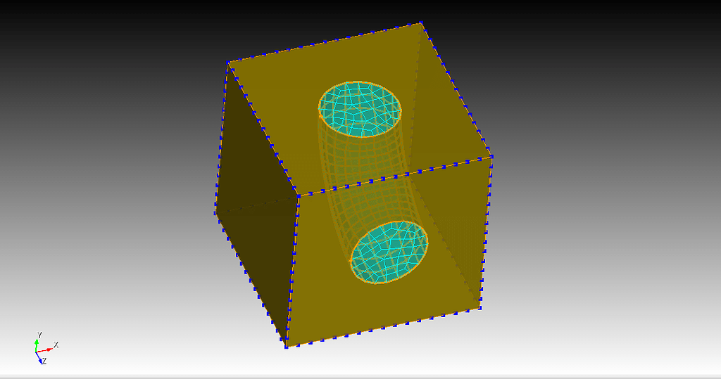 How to mesh a geometry which is composed of a brick and a curved ...