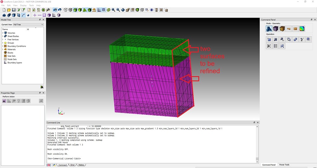 Refined Hex mesh for points embedded in a volume - Meshing - Coreform LLC