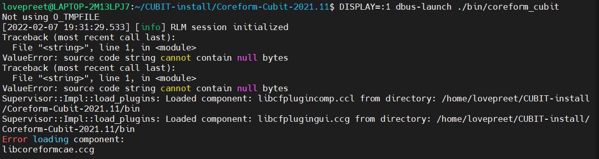 Error Loading Component Installation Issues Coreform LLC